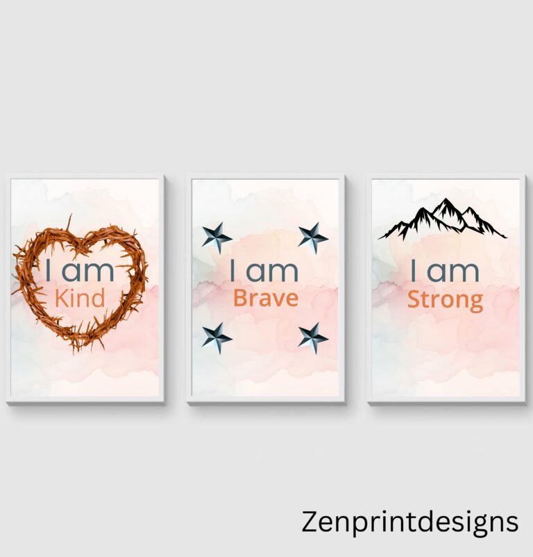 Free Watercolor kids Affirmation Poster Set of 3 – ZenPrintDesigns